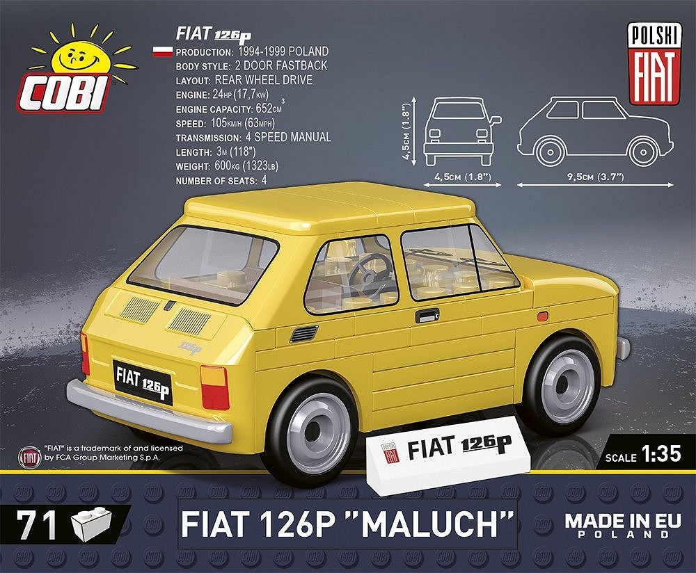 Fiat 126p "Maluch" (COBI-24530) \ Youngtimer Collection \ Cobi.eu